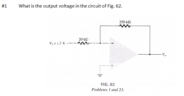 Solved What is the output voltage in the circuit of Fig. 62. | Chegg.com